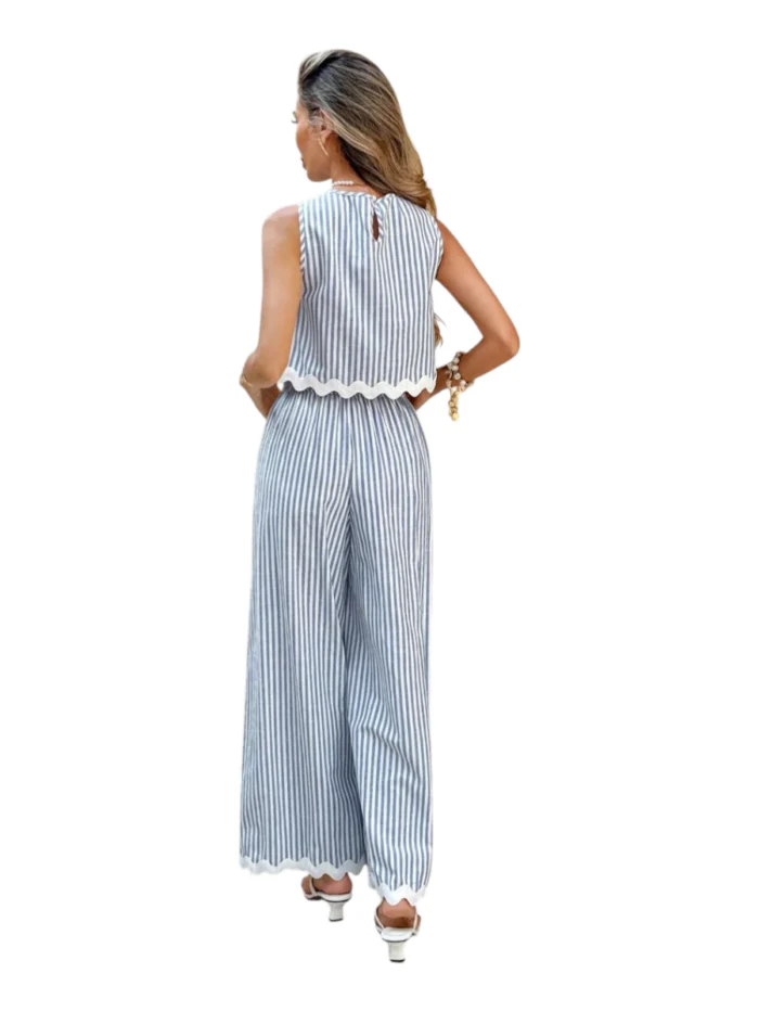 Luna Stripe Wide-Leg Set – Daniella